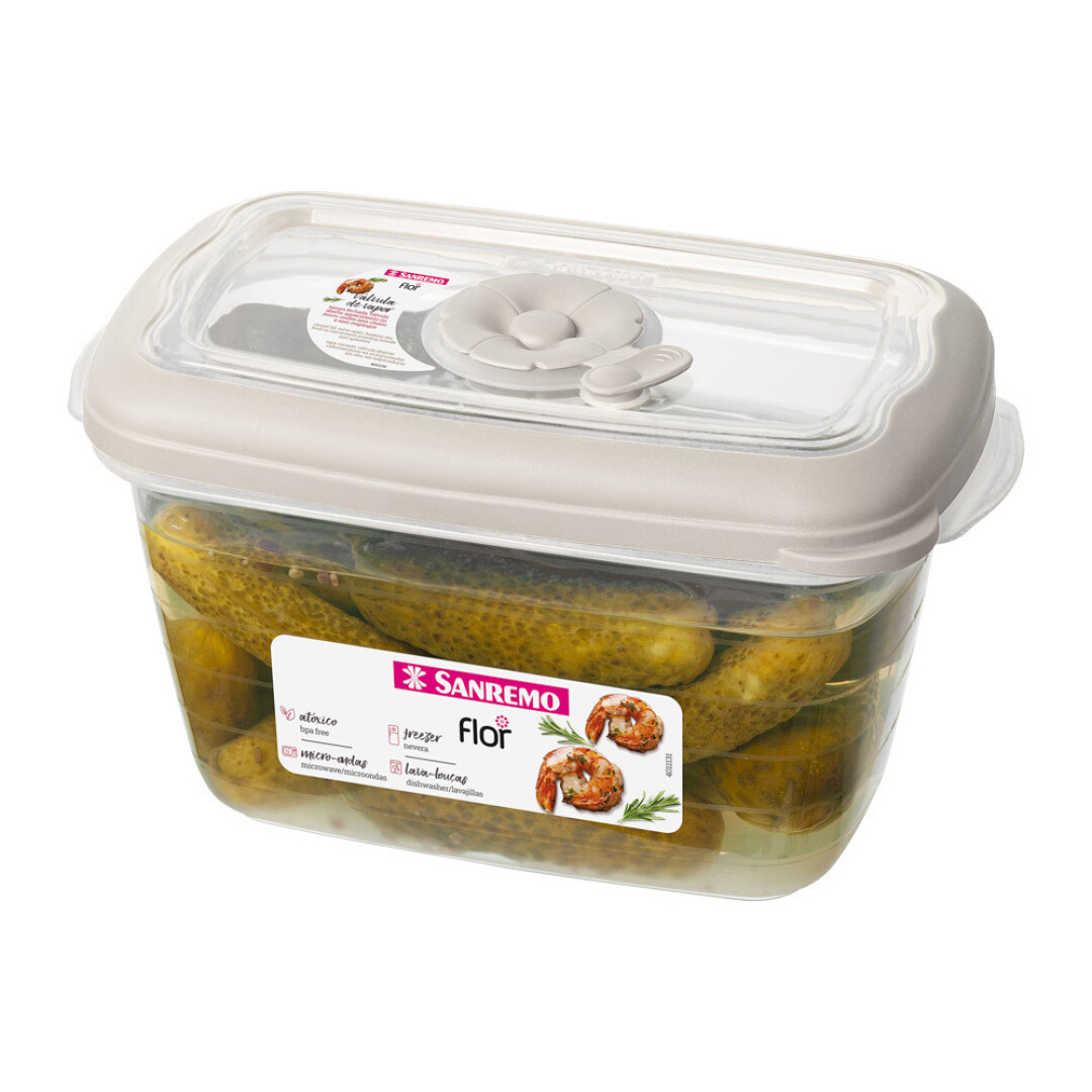 CONTENEDOR RECTANGULARPLASTICO 700 ML FLOR | Bazar Ardel